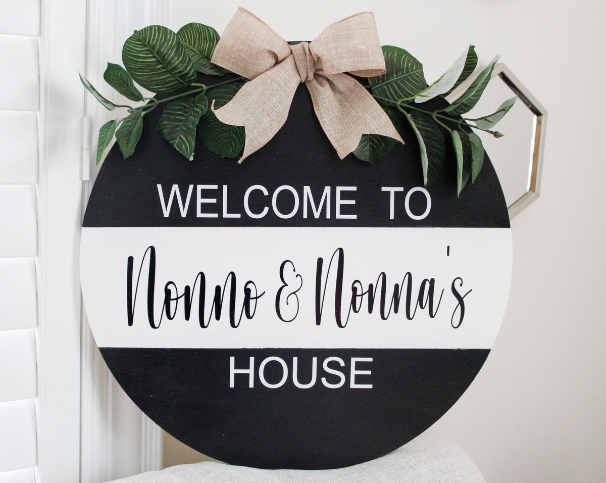 CUSTOMIZE YOUR OWN Welcome Hanging Wreath (Nonno and Nonna) – Mats and ...